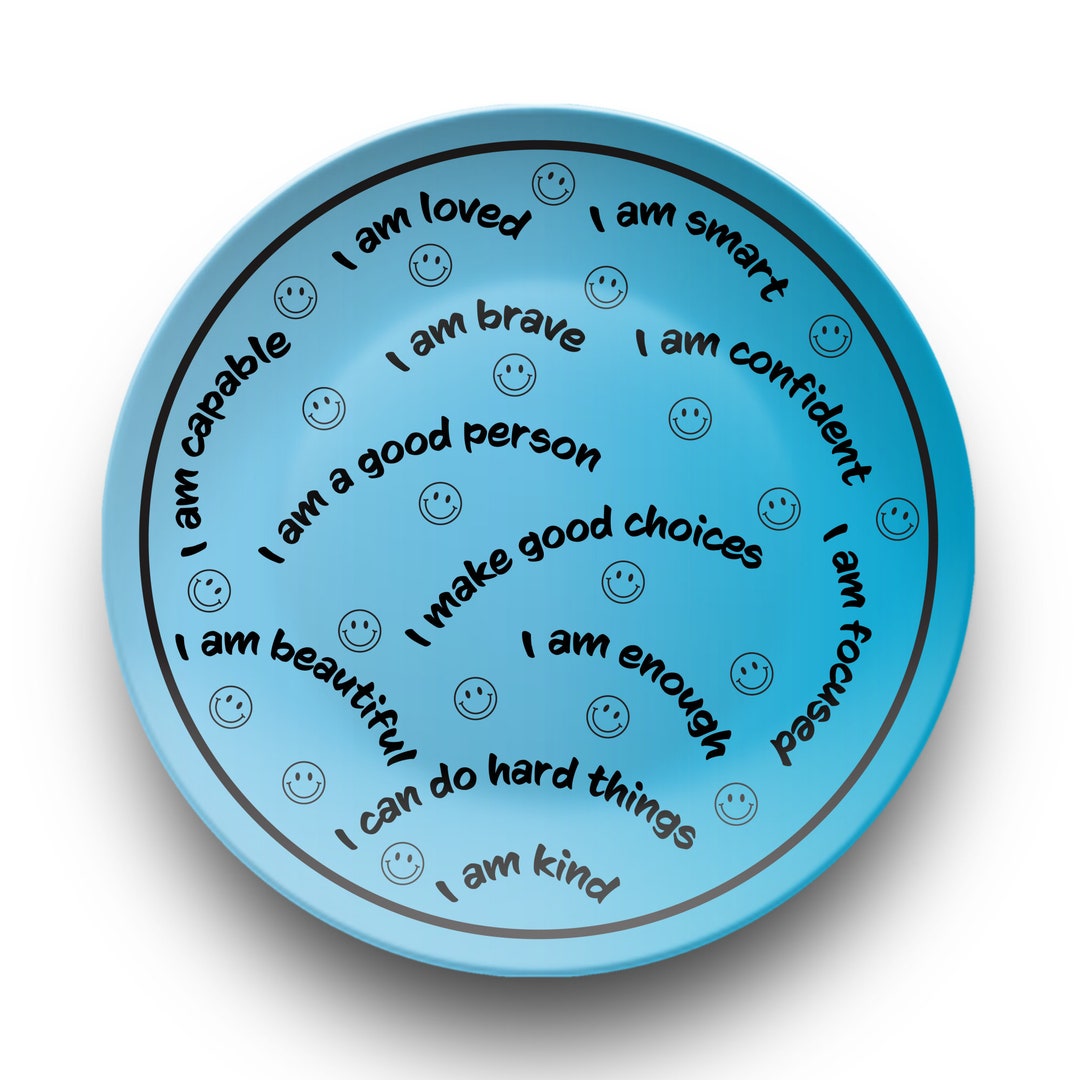 Smiley Face Affirmations Plate, Affirmations Plate, Affirmations Gift ...