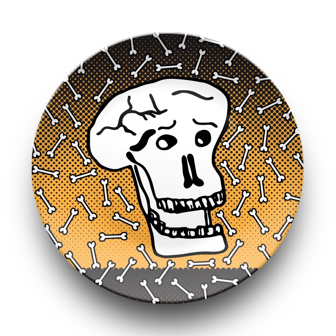 Skull Dinner Plate, Spooky Halloween Bones Plate - Etsy