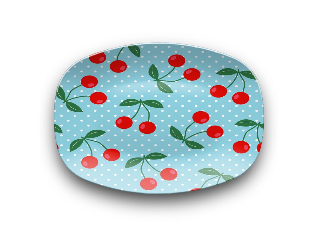 Cherry Platter, Retro Summer Picnic Serving Tray, Unbreakable - Etsy