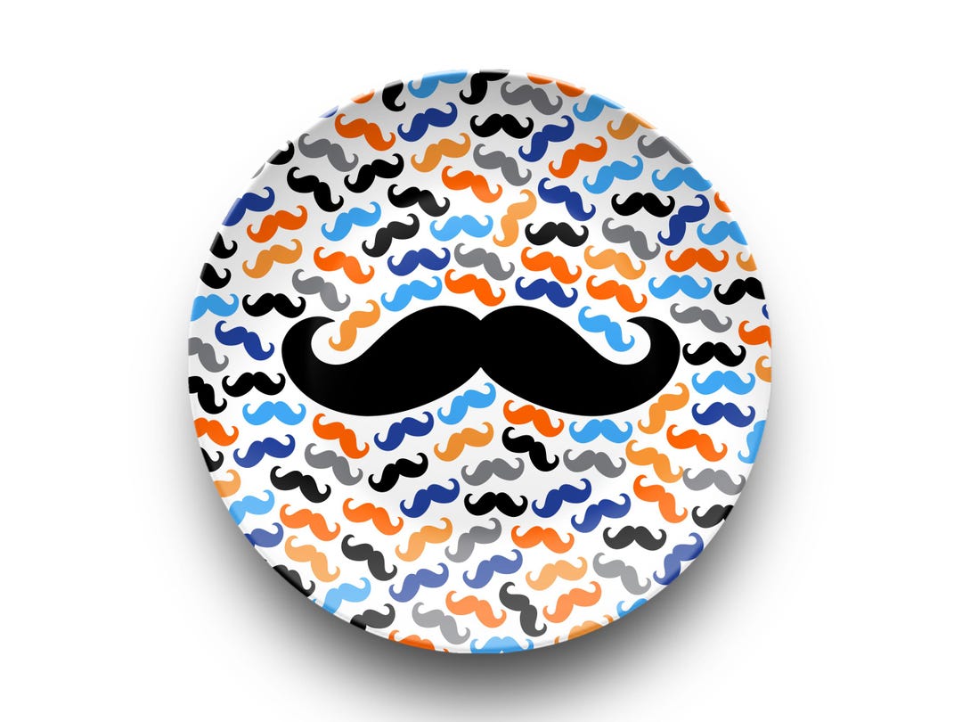 Moustache Dinner Plate, Whimsical Gag Gift for Dad - Etsy