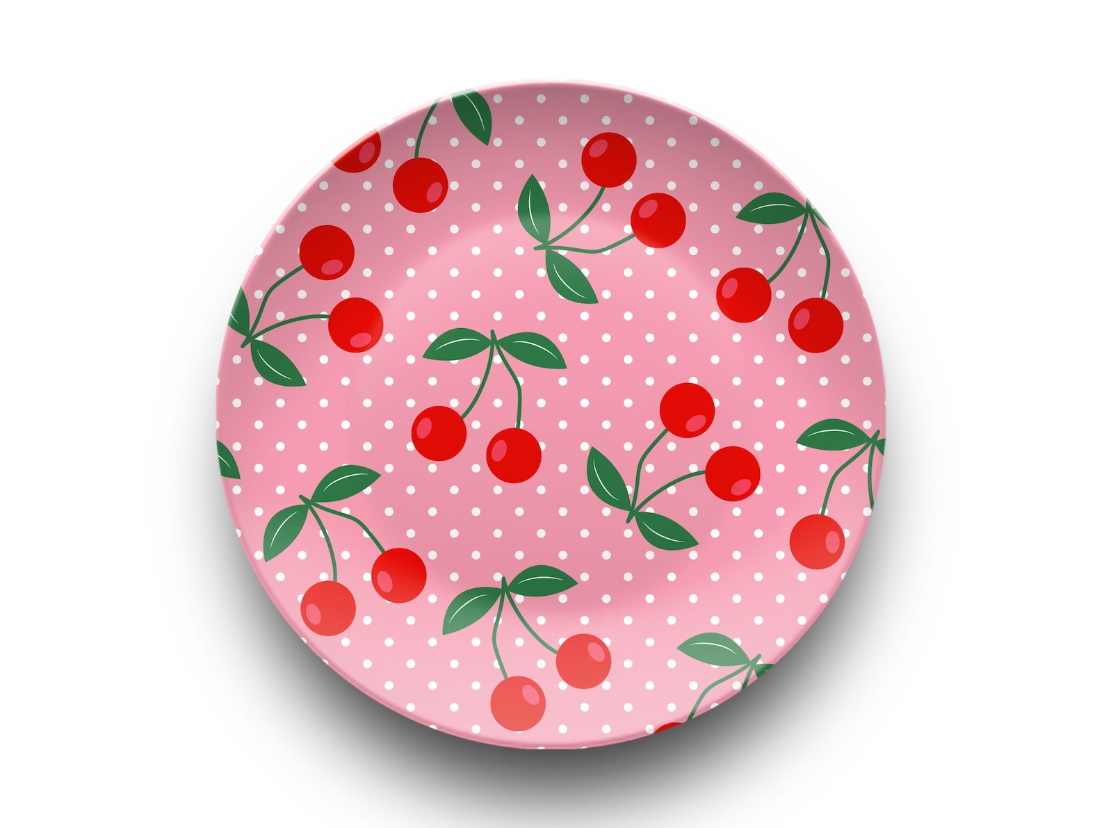 Cherry Delight Dinner Plate, Retro Picnic Decor, USA Made - Etsy