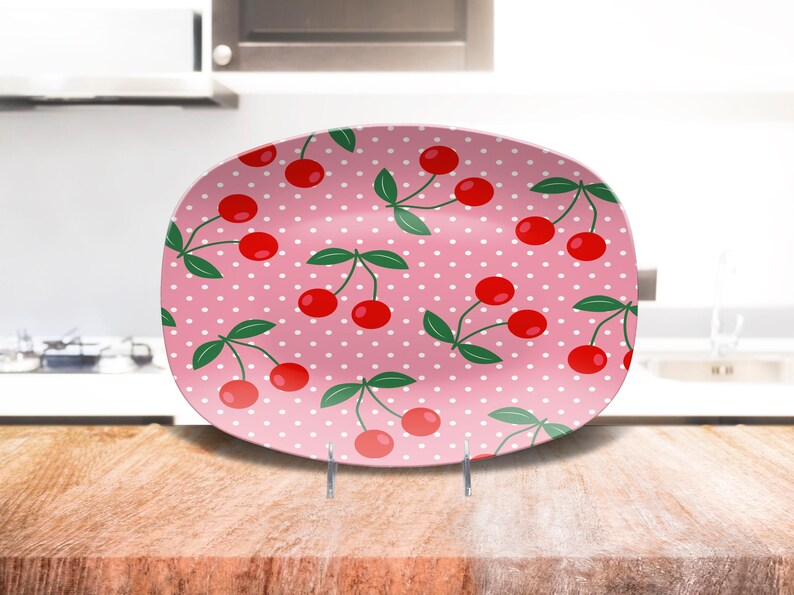 Cherry Delight Platter, Fruit Serving Tray, Cherry Decor, Summer Picnic ...