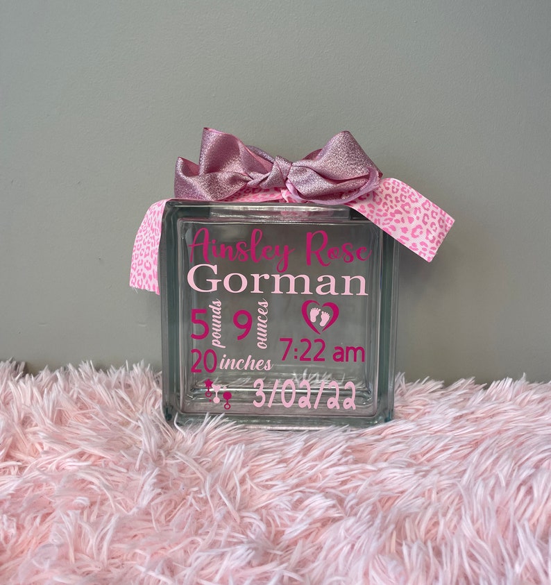 Personalized Glass Block Money Bank/ Piggy Bank / Baby Gift - Etsy