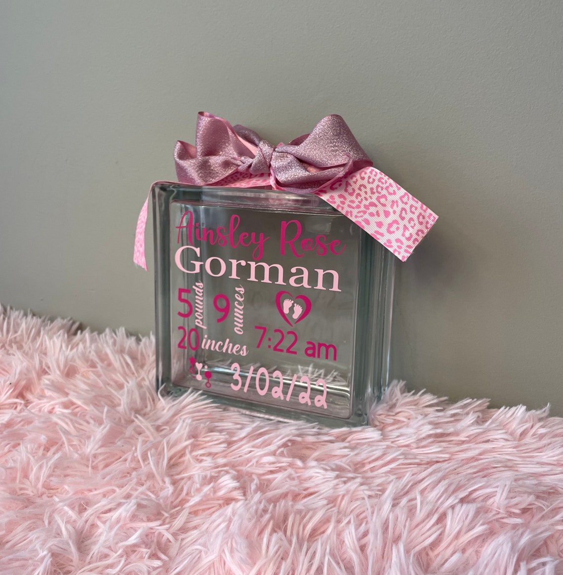 Personalized Glass Block Money Bank/ Piggy Bank / Baby Gift - Etsy