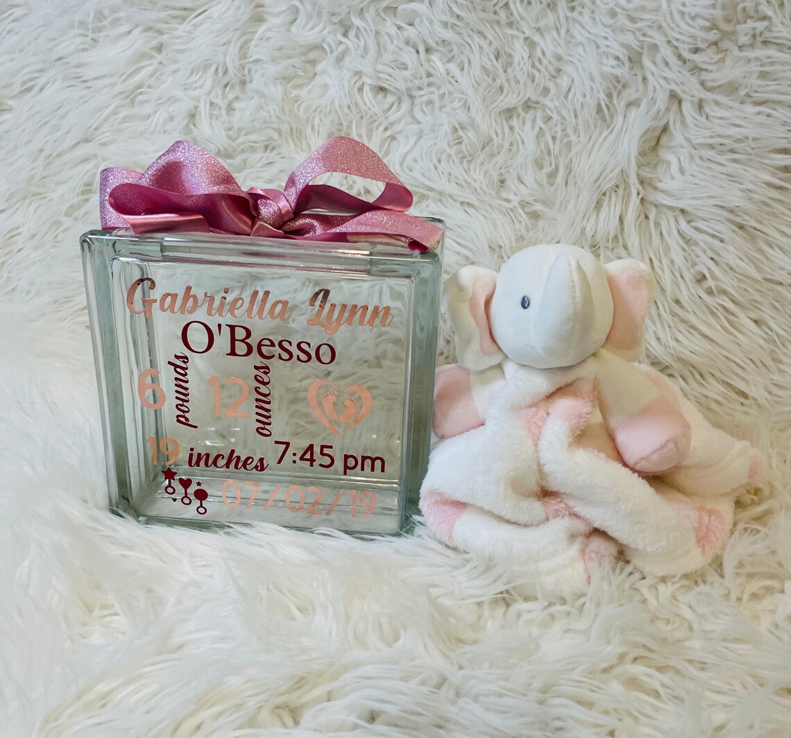 Personalized Glass Block Money Bank/ Piggy Bank / Baby Gift - Etsy