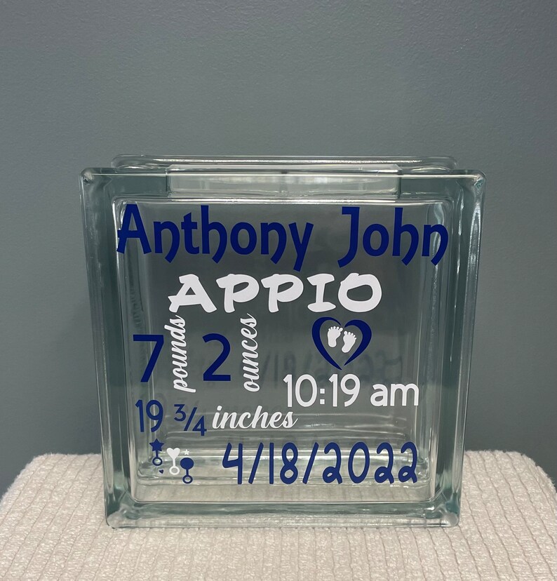 Glass Block Bank for Baby Boy New Baby Gift Personalized - Etsy