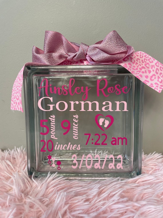 Personalized Glass Block Money Bank/ Piggy Bank / Baby Gift - Etsy