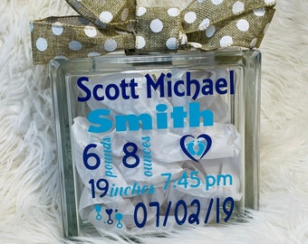Personalized Glass Block Money Bank/ Piggy Bank / Baby Gift - Etsy