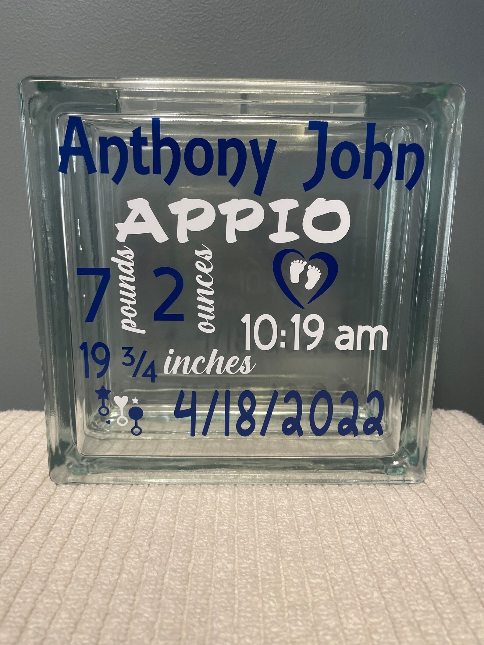 Glass Block Bank for Baby Boy New Baby Gift Personalized - Etsy