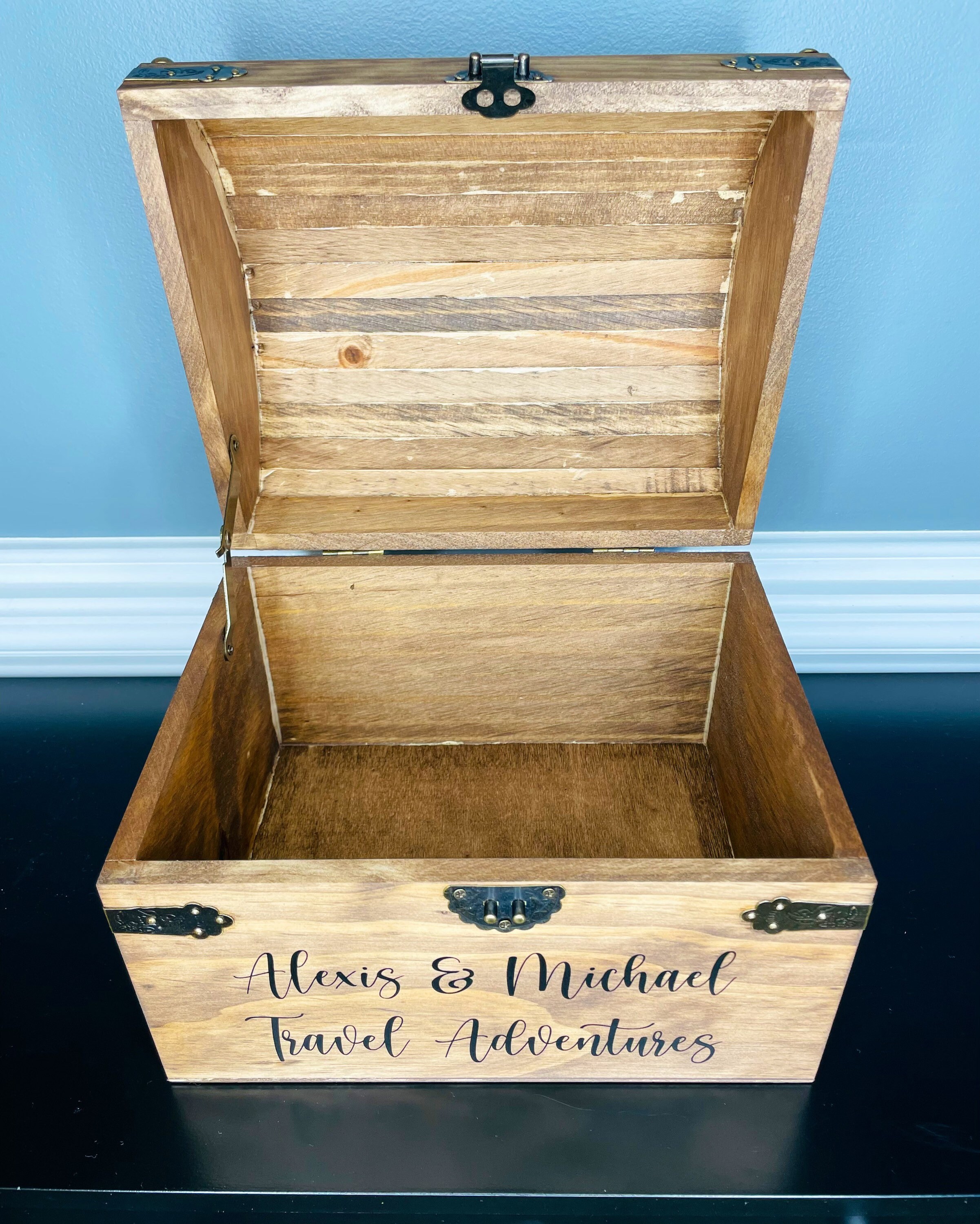 Rustic Wood Card Box Personalized Wedding Card Chest Wood - Etsy