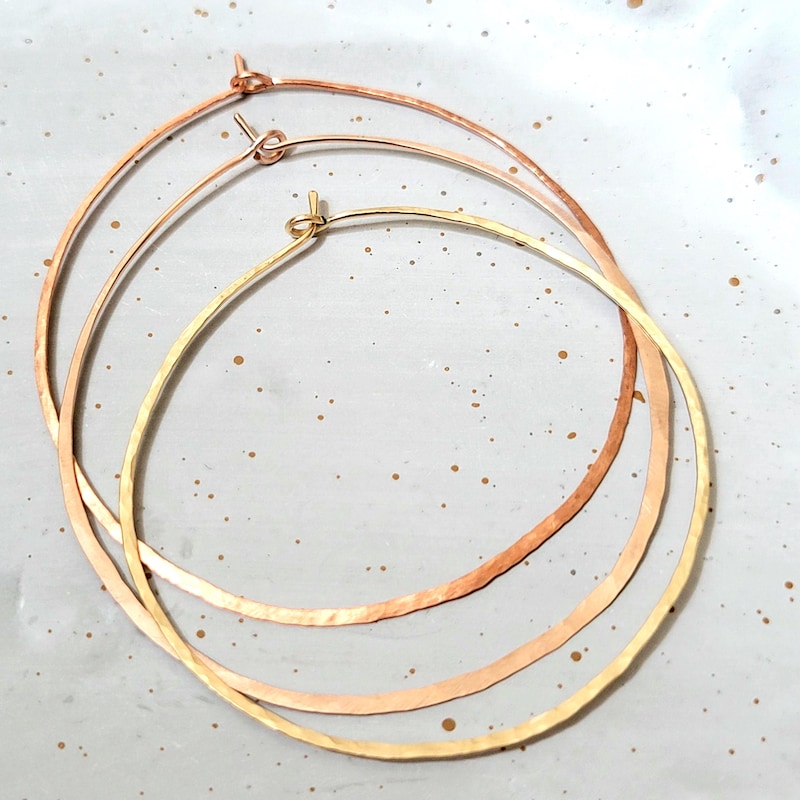Copper Hoop Earrings - Etsy