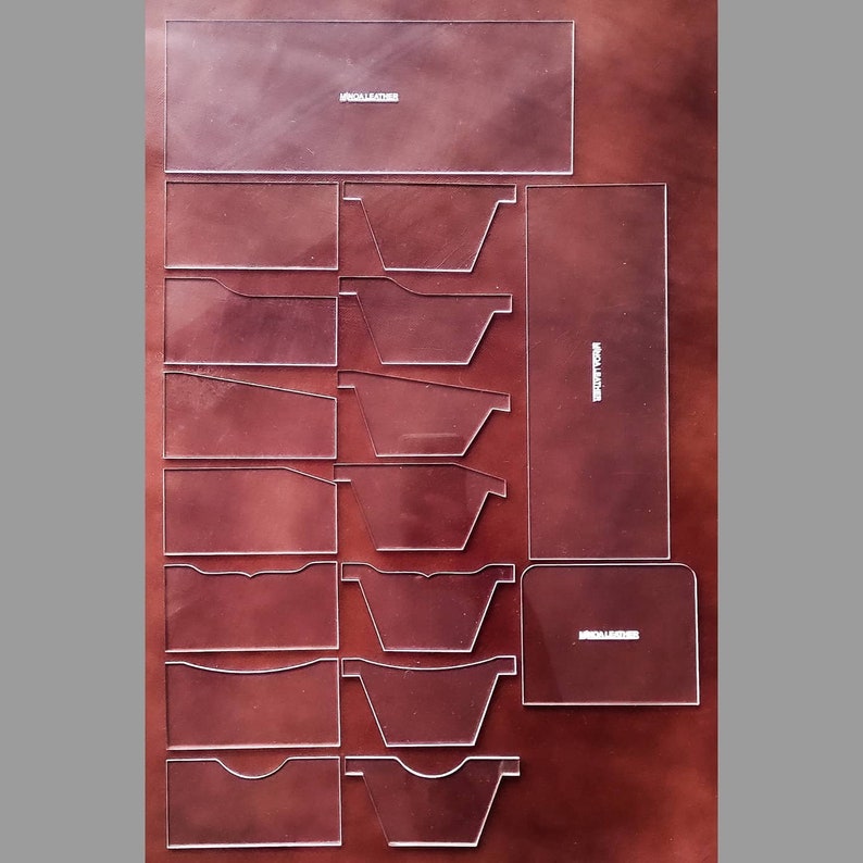 Wallet Patterns, Leather Bifold Wallet Templates, 17 Piece Wallet ...