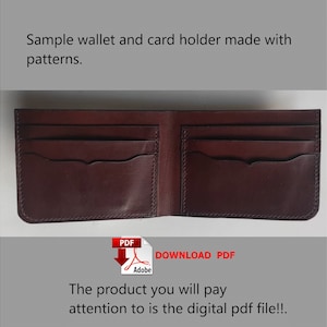 PDF Wallet Patterns, Leather Bifold Wallet Templates, 17 - Piece Wallet ...