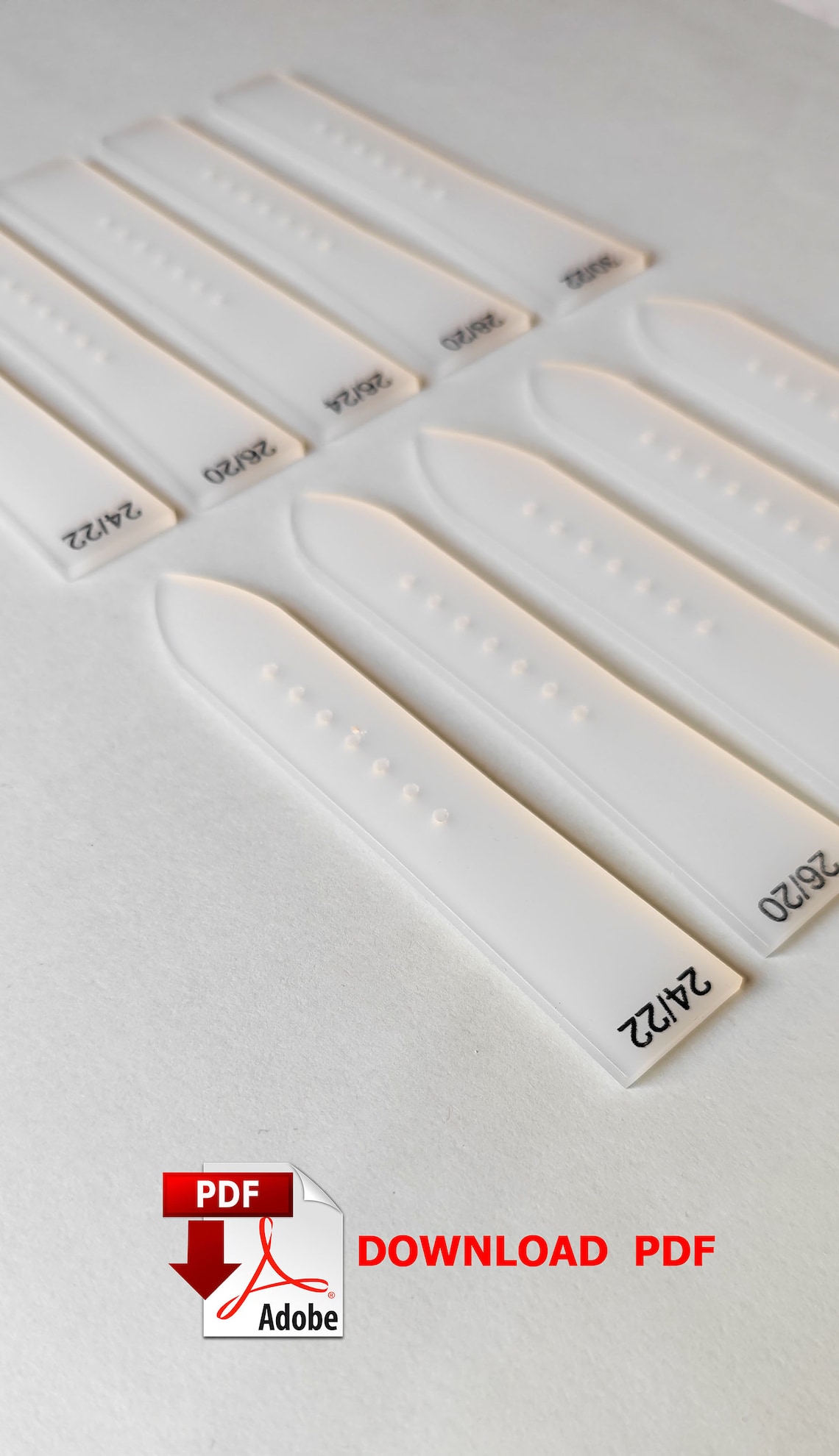 Watch Strap Template Set Pdf Template Download Watch Band Set DIY 10pcs ...
