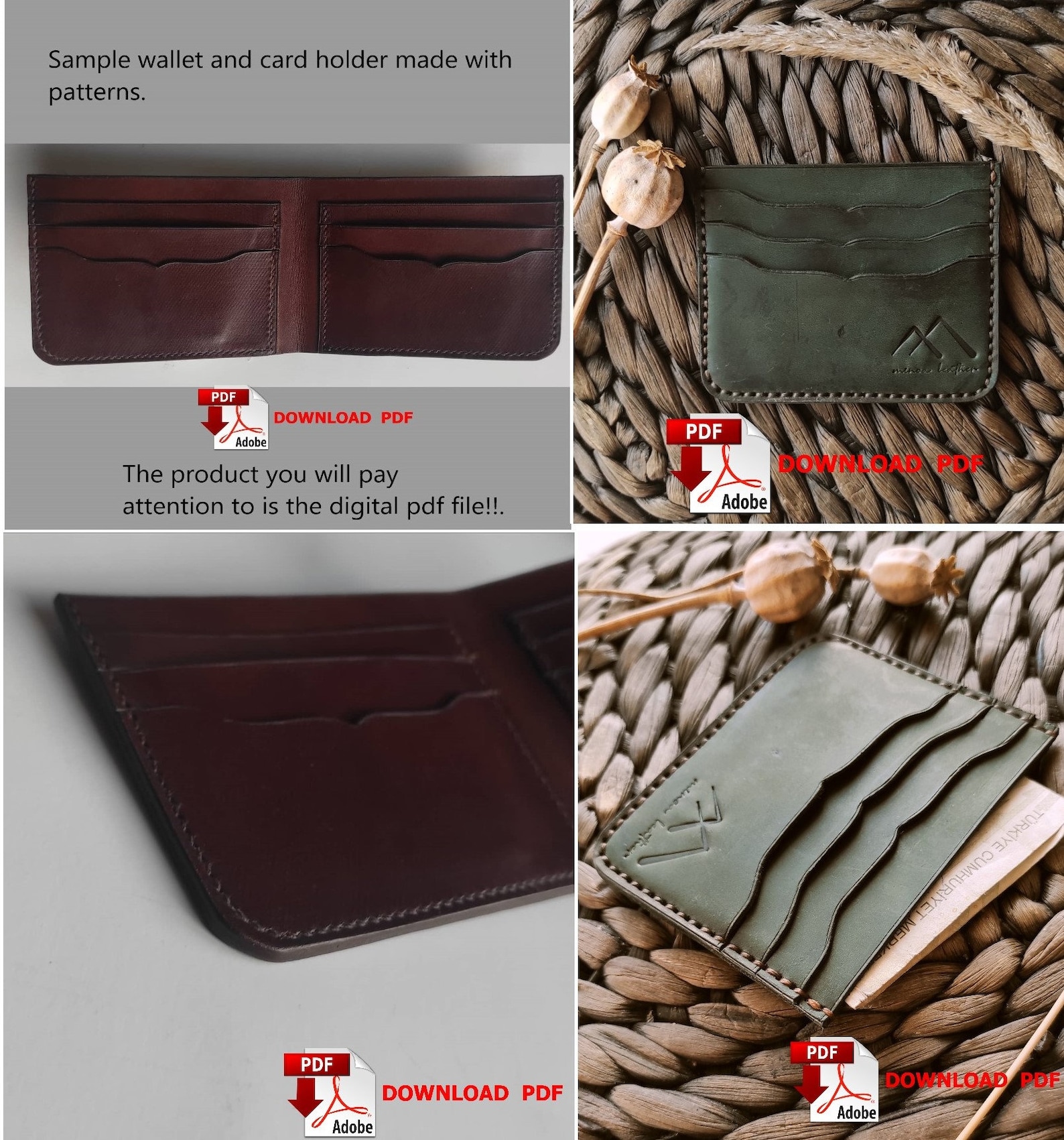 PDF Wallet Patterns Leather Bifold Wallet Wallet Templates - Etsy