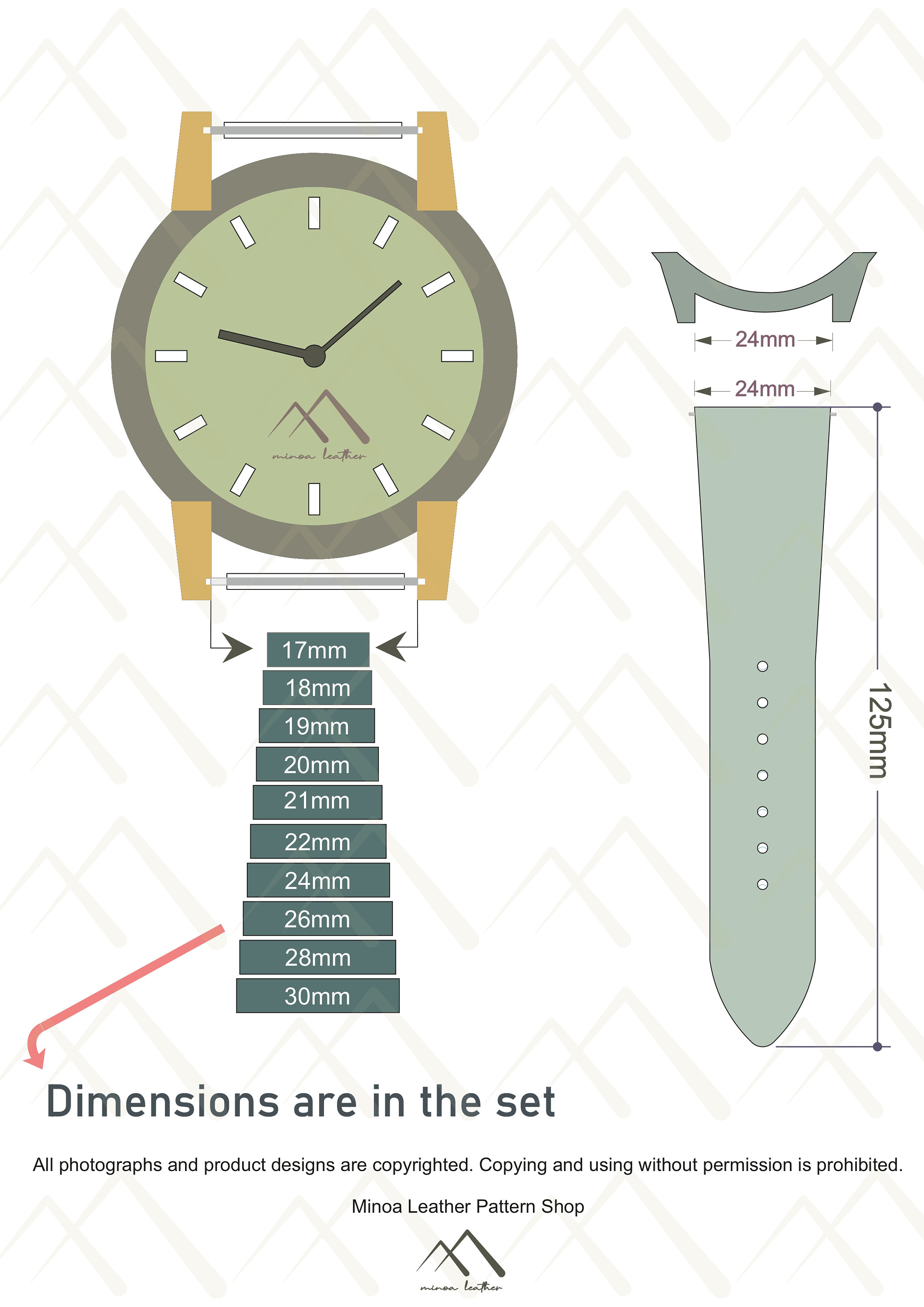 Watch Strap Template Set Acrylic Template Set Watch Band DIY Biggest ...