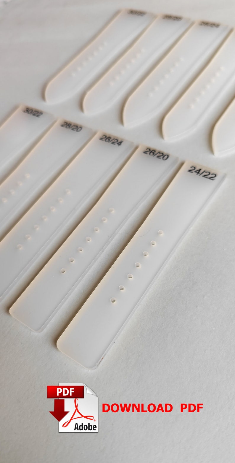 Watch Strap Template Set Pdf Template Download Watch Band Set DIY 10pcs ...