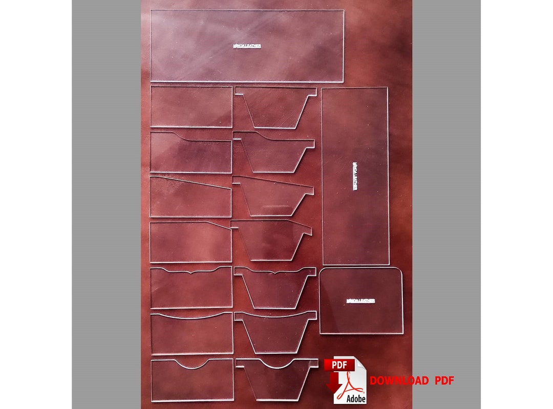 PDF Wallet Patterns, Leather Bifold Wallet Templates, 17 - Piece Wallet ...