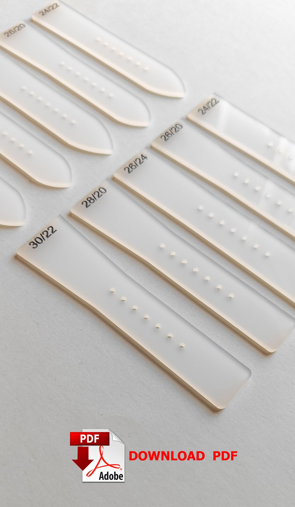 Watch Strap Template Set Pdf Template Download Watch Band Set DIY 10pcs ...