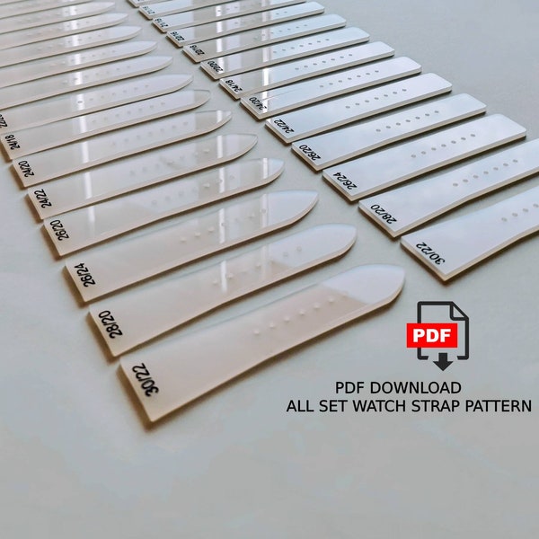 Watch Strap Band Template Pattern Guide Set - 18mm 20mm 22mm 24mm PDF ...