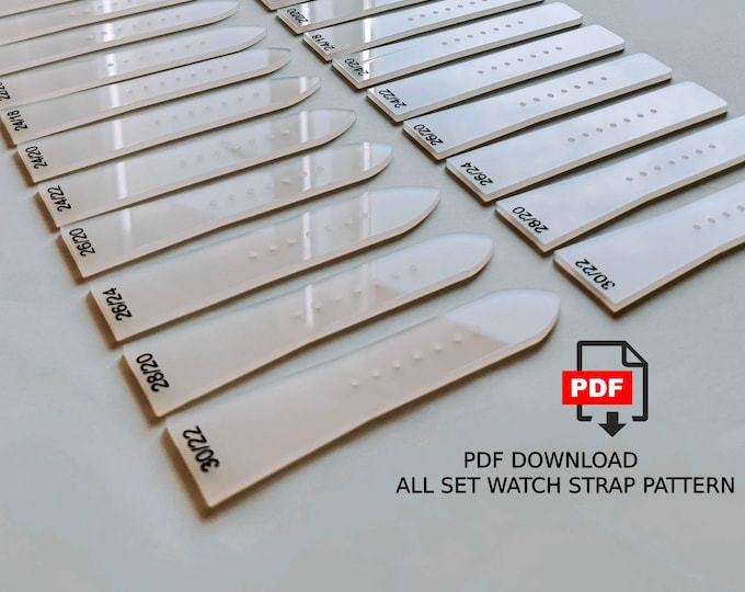 Watch Strap Template Set Pdf Template Download Watch Band DIY Biggest ...