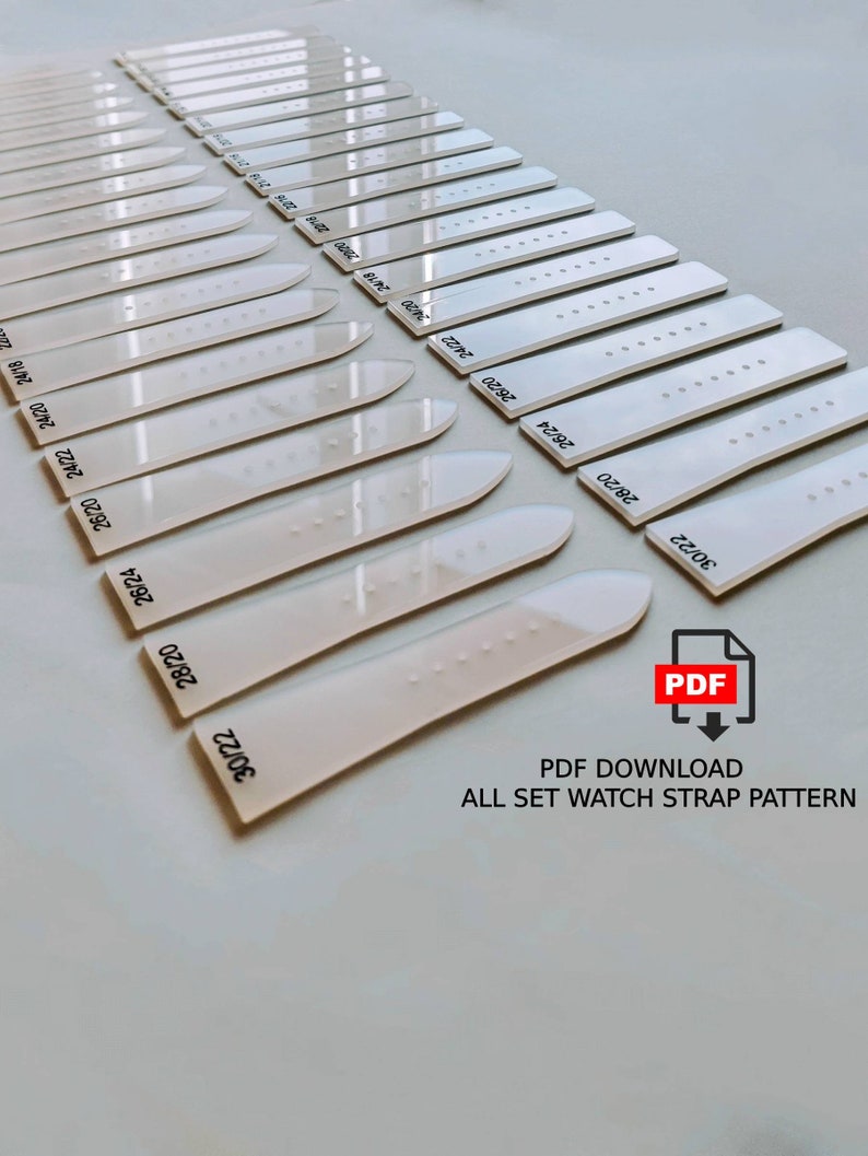 Watch Strap Template Set Pdf Template Download Watch Band DIY Biggest ...