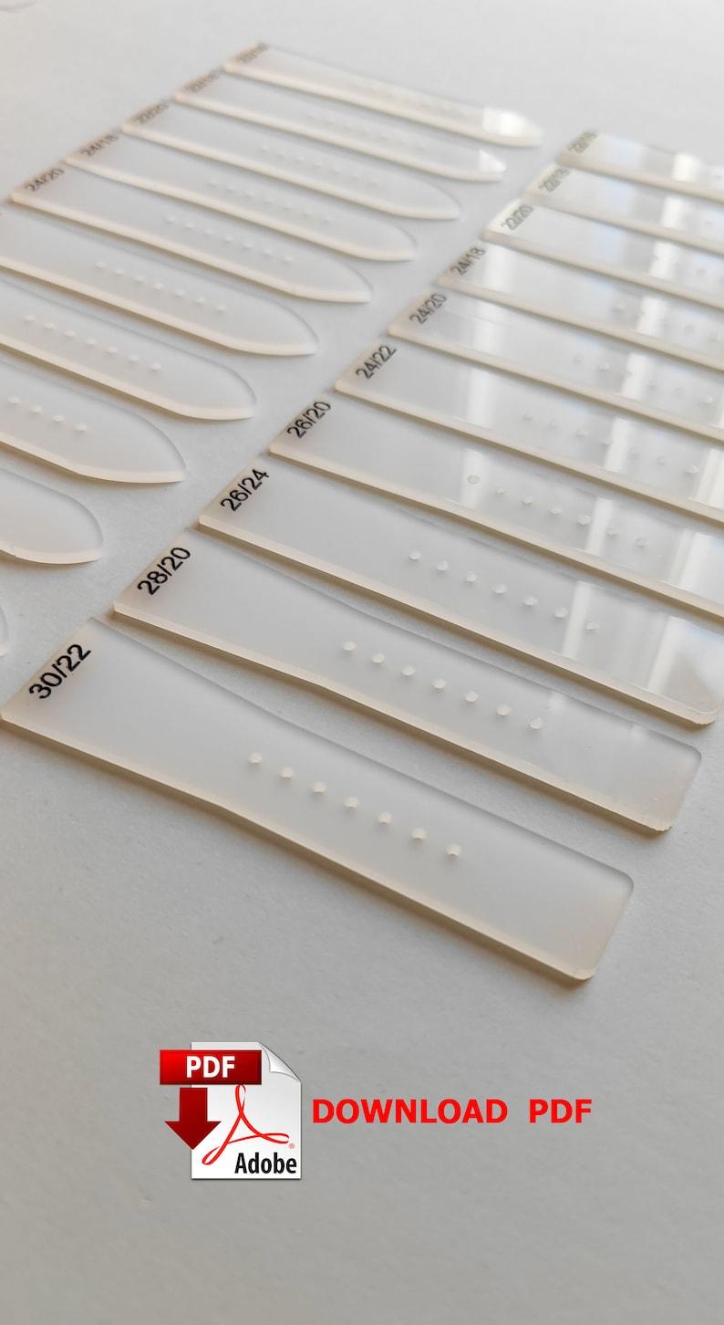 Watch Strap Template Set Pdf Pattern Watch Band Download DIY Set 20pcs ...