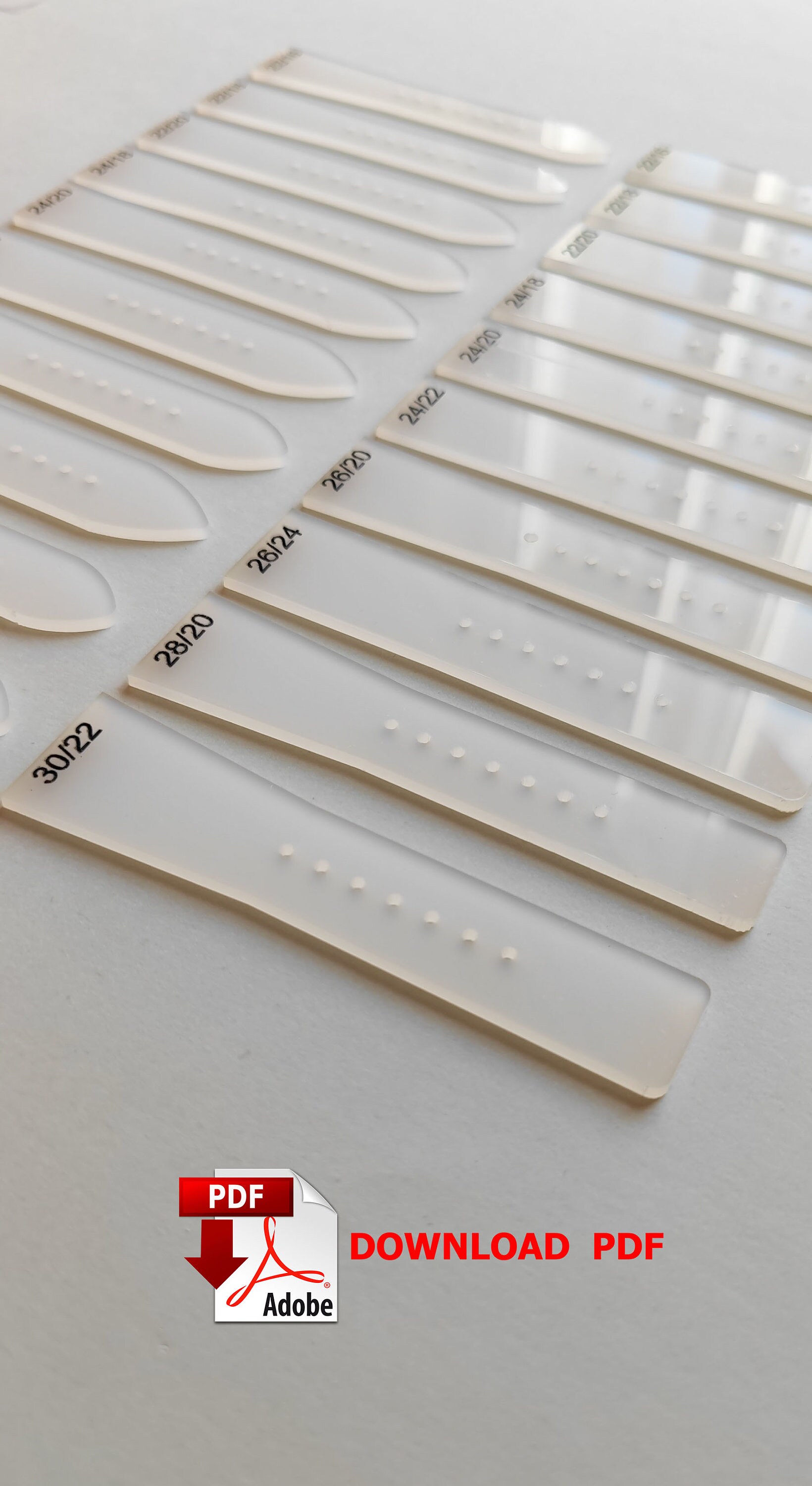 Watch Strap Template Set Pdf Pattern Watch Band Download DIY Set 20pcs ...