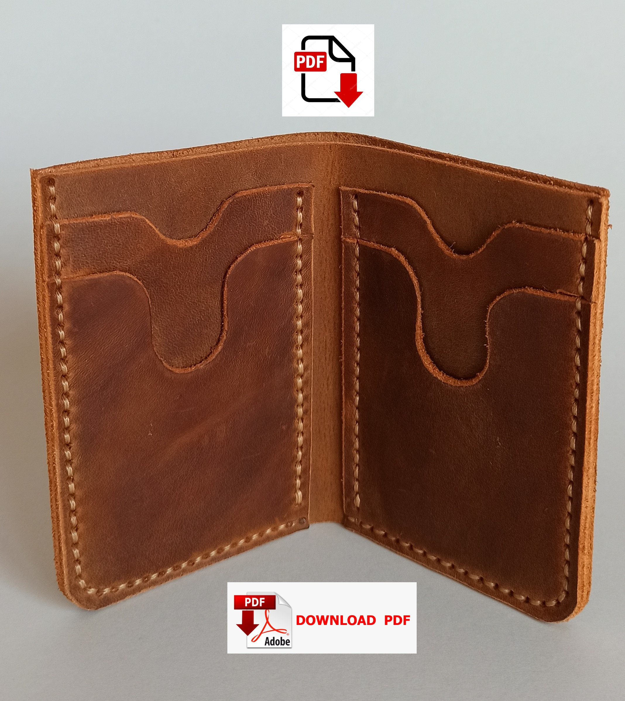 Leather Card Holder PDF Pattern, Digital Pattern, Leather Wallet ...