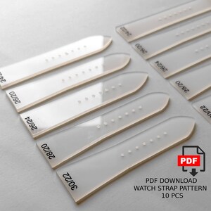 Watch Strap Template Set Pdf Template Download Watch Band Set DIY 10pcs ...
