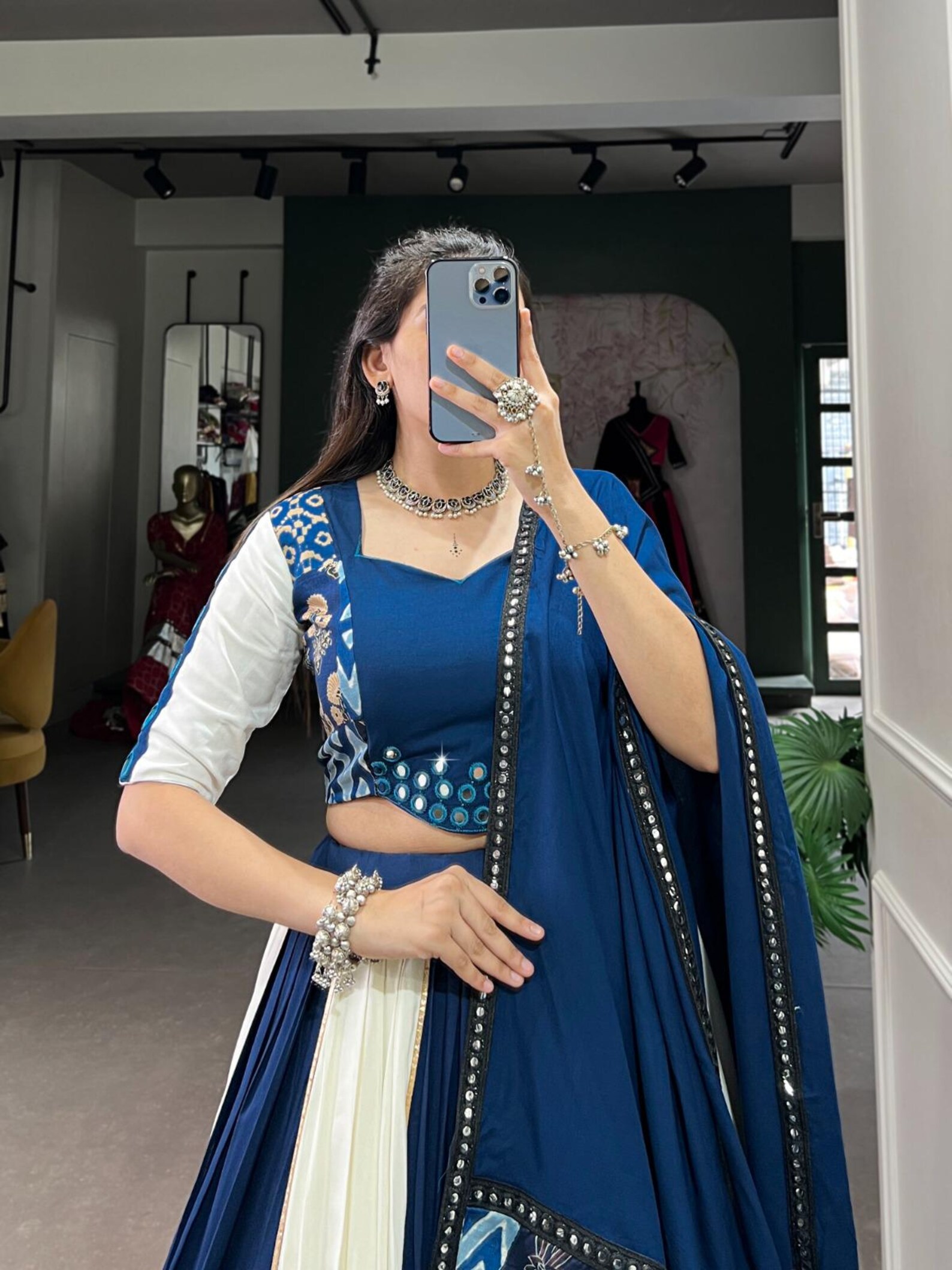 Indian Rayon Lehenga Choli: Mirror Work Gota Patti Wedding Outfit - Etsy