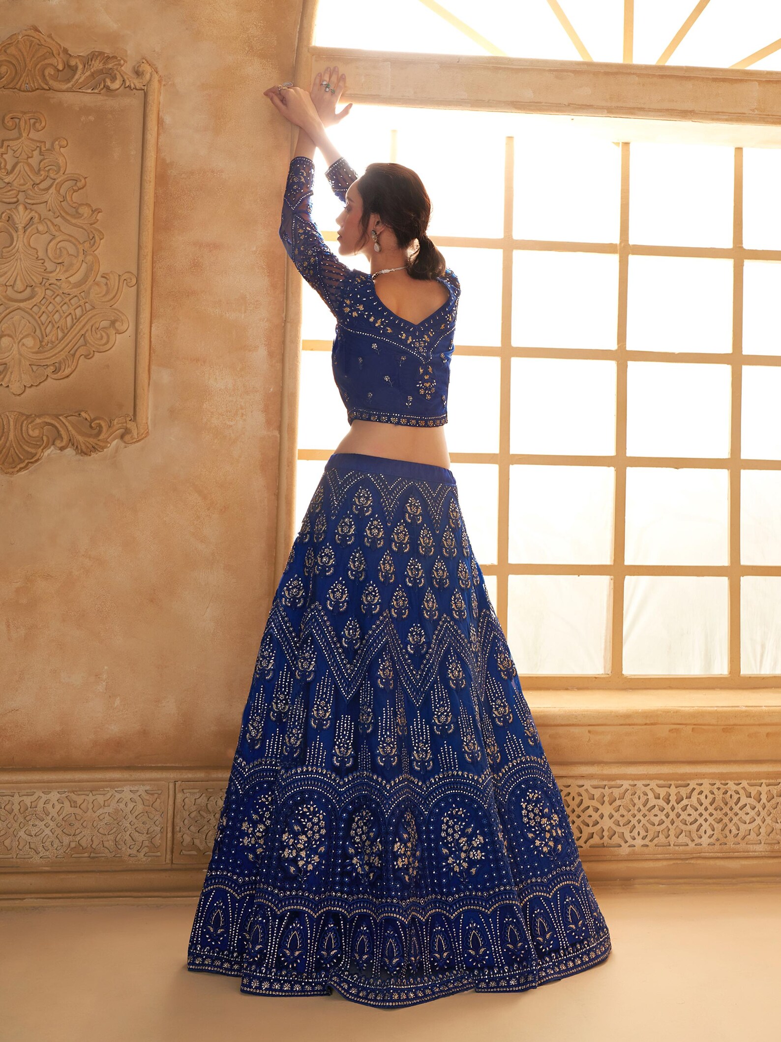 Luxurious Royal Blue Designer Lehenga Choli With Intricate Embroidery ...