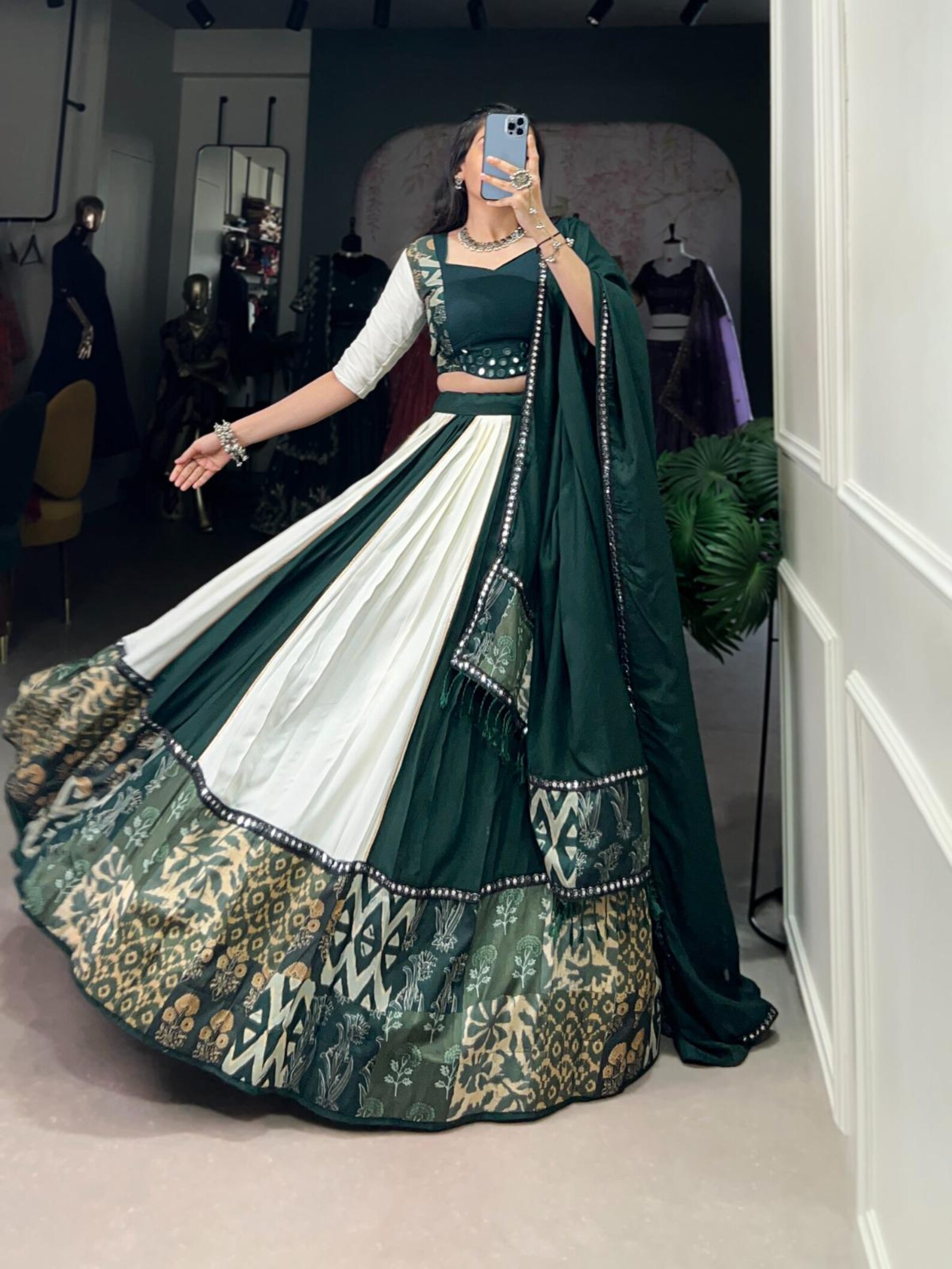 Indian Rayon Lehenga Choli: Mirror Work Gota Patti Wedding Outfit - Etsy