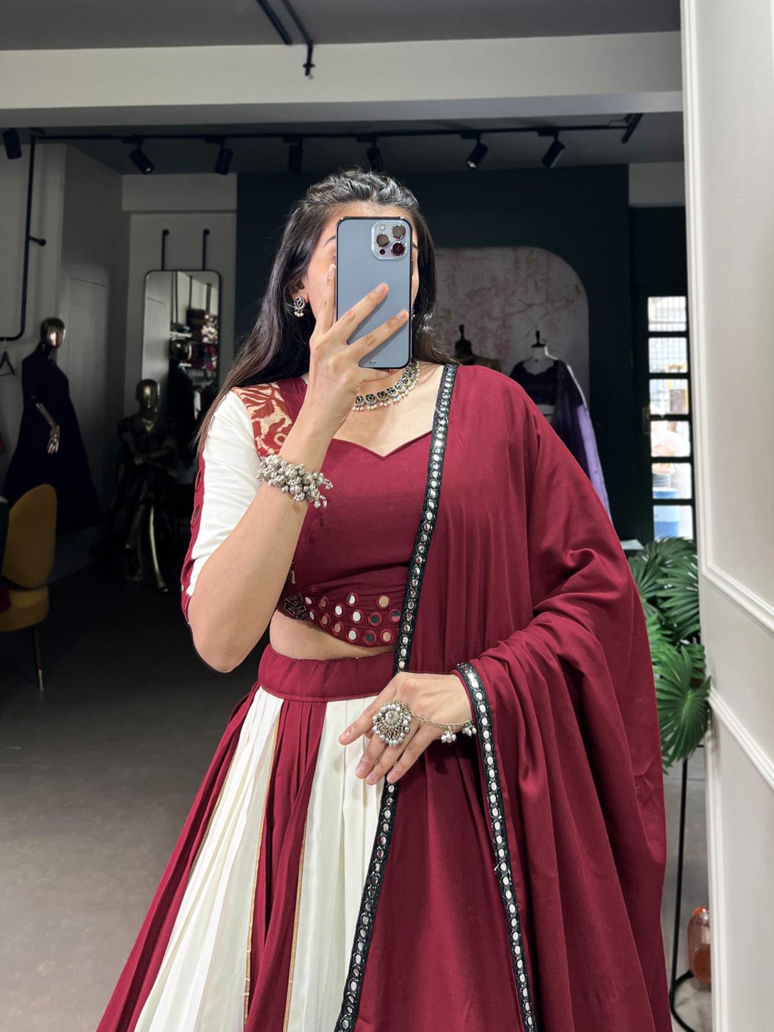 Indian Rayon Lehenga Choli: Mirror Work Gota Patti Wedding Outfit - Etsy