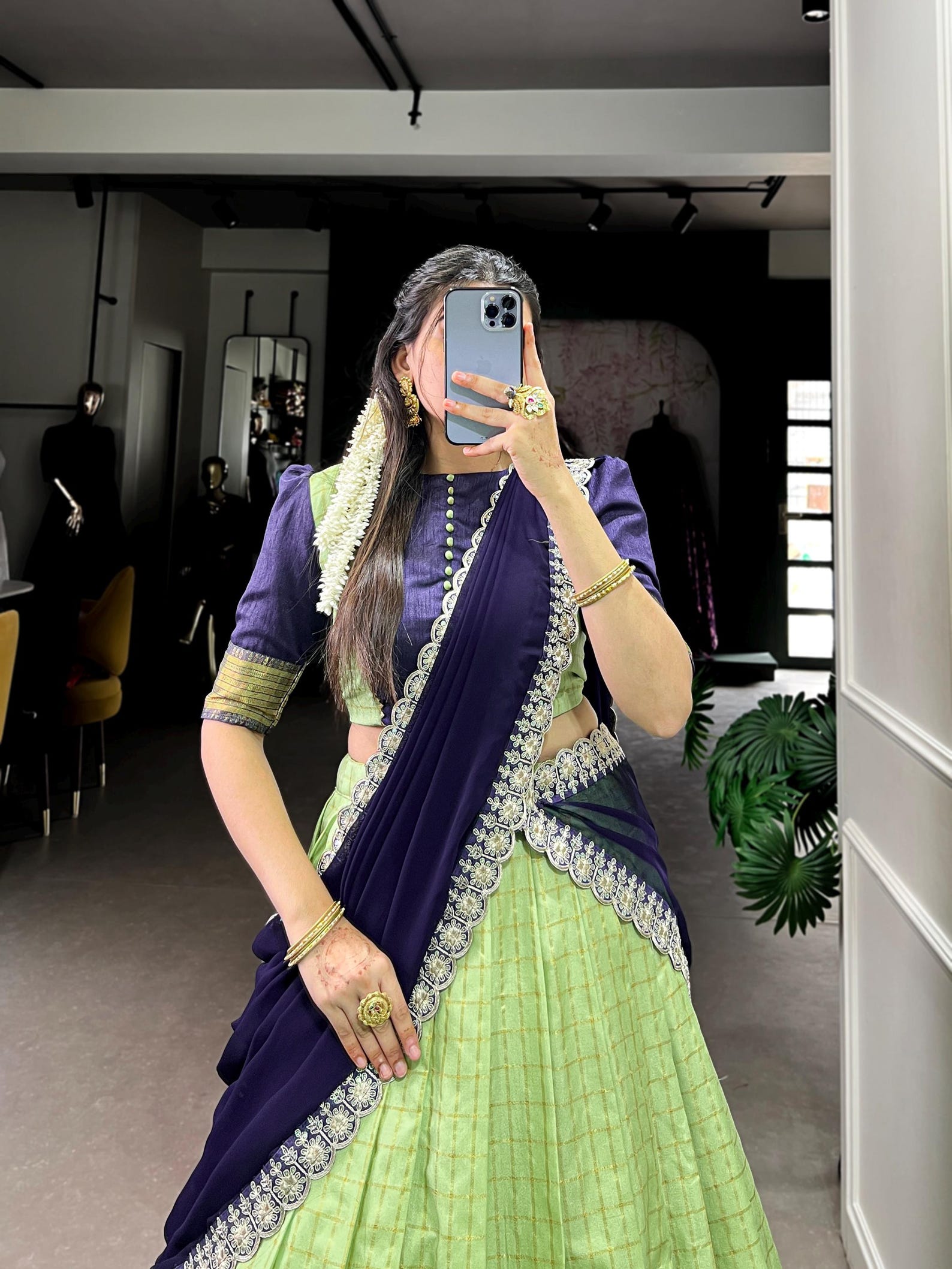 Indian Pista Lehenga Choli, Traditional Lehenga Choli, South Indian ...