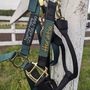 SMALL/MEDIUM Embroidered Halter Sleeves, Custom Horse Halter Name Tag ...