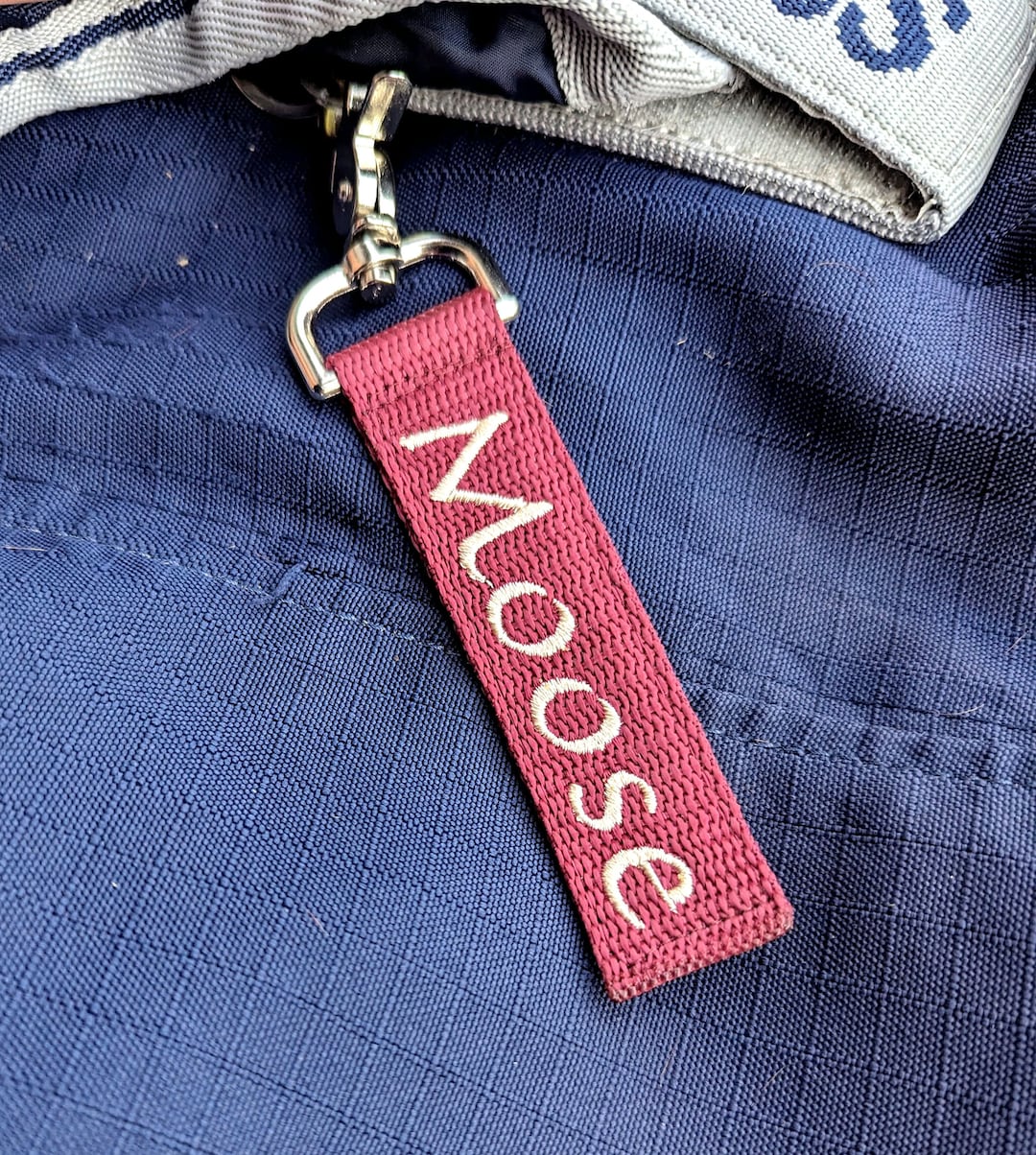 HORSE BLANKET TAG Single Sided, Clip Hardwear, Large Custom Embroidered ...