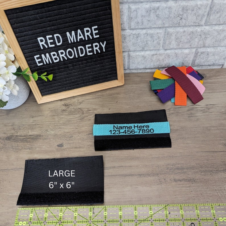 LARGE Embroidered Halter Sleeves, Custom Horse Halter Name Tag. Single ...