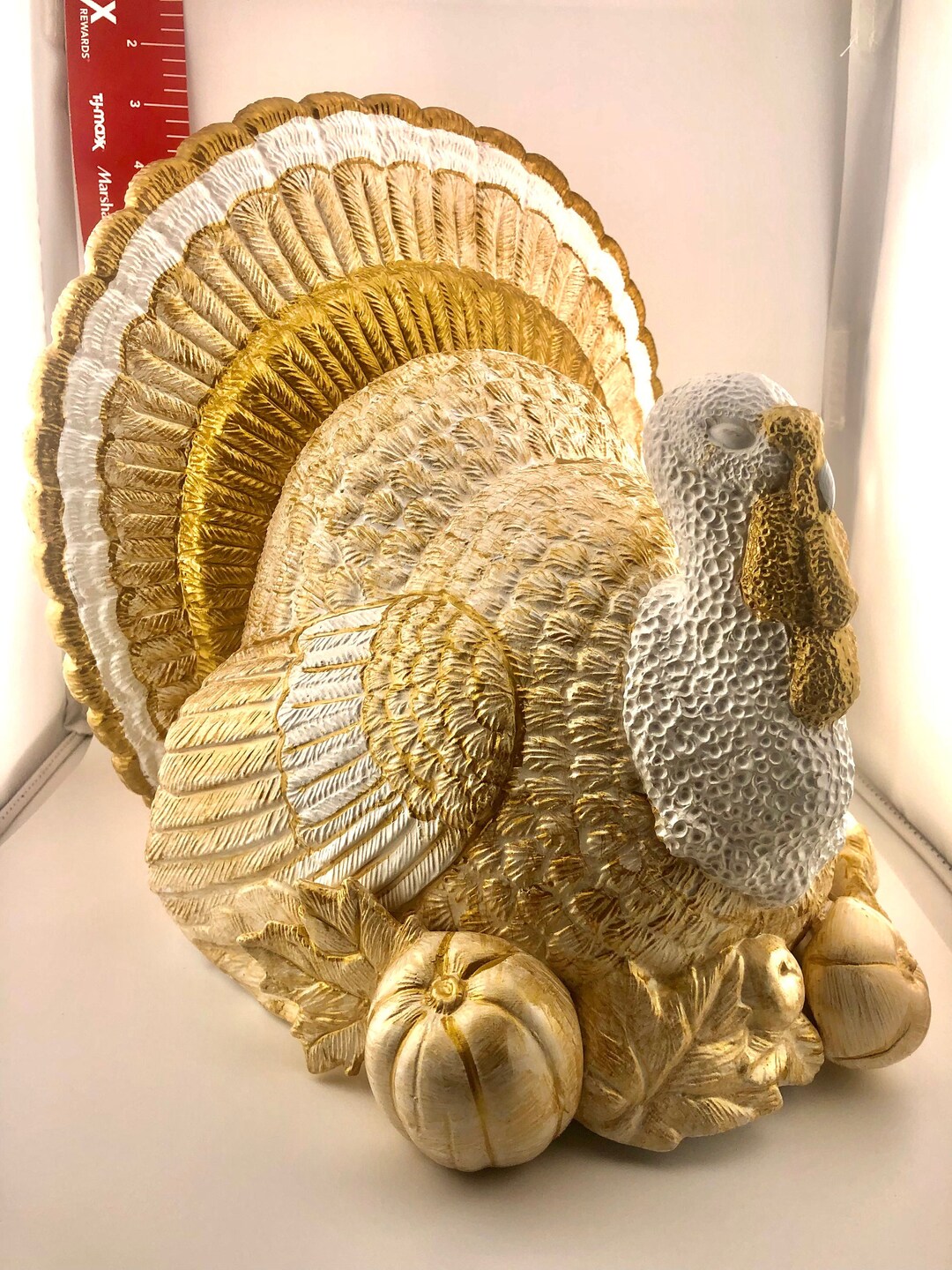 Xtra Lrg Gold and White Turkey Ceramic - Etsy