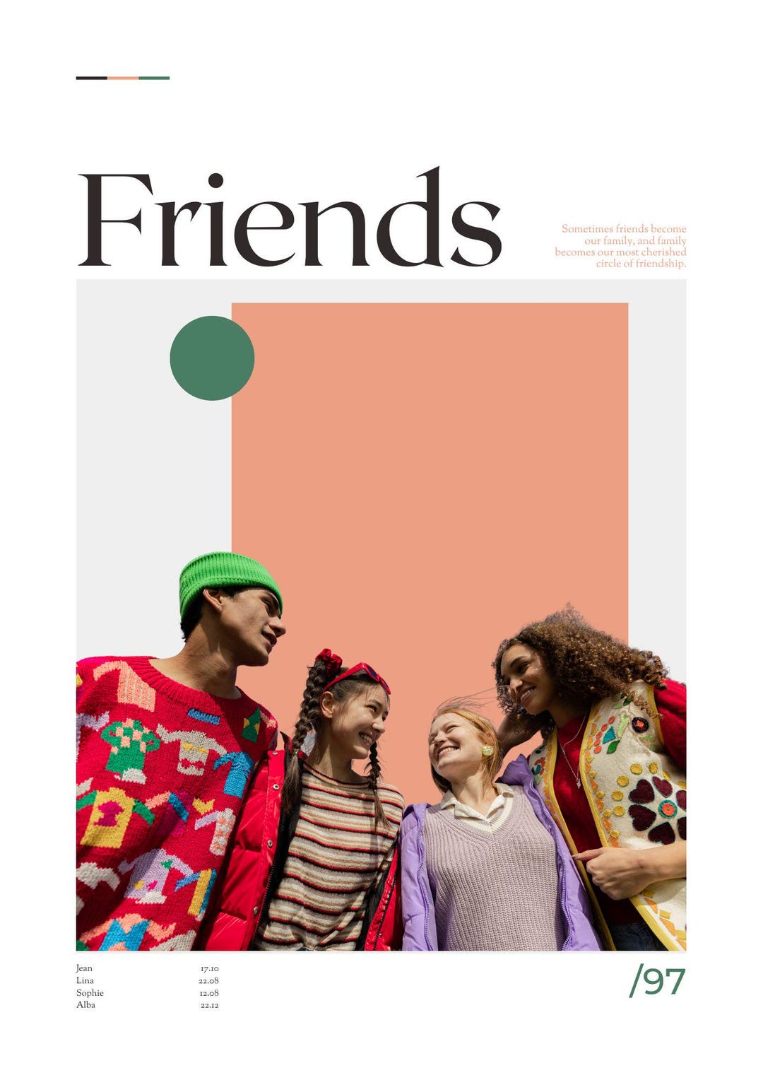 Customizable A4 Friendship Poster • Photo & Dates • Unique Souvenir to ...