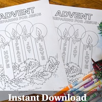 Advent Activity Placemat, Coloring Page Activity for Kids, Christian ...