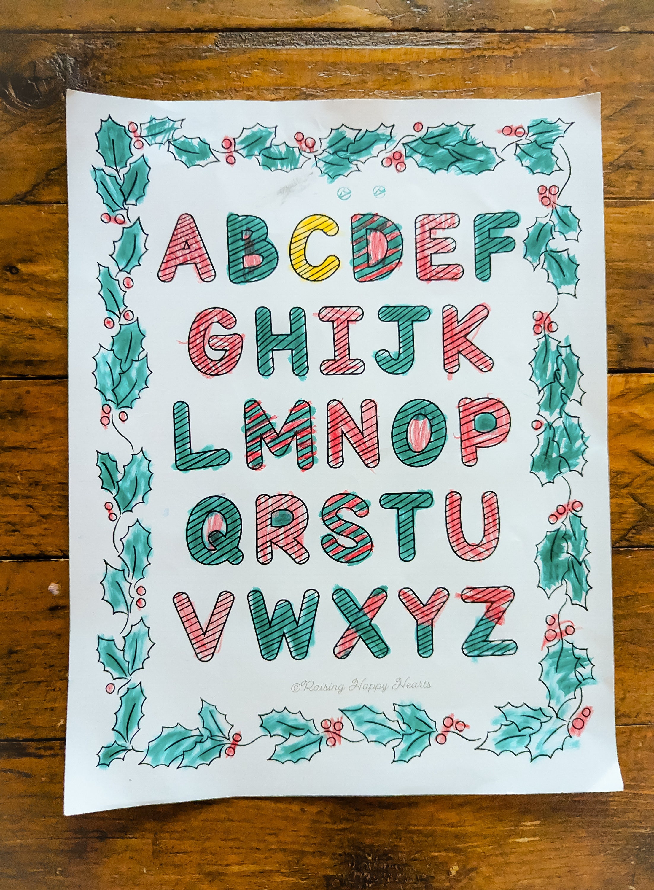 Christmas Alphabet Colouring Pages Printout and Posters for Kids candy ...