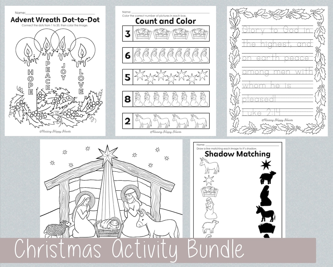 Nativity Christmas Activities Bundle Instant Download︱ Advent for Kids ...
