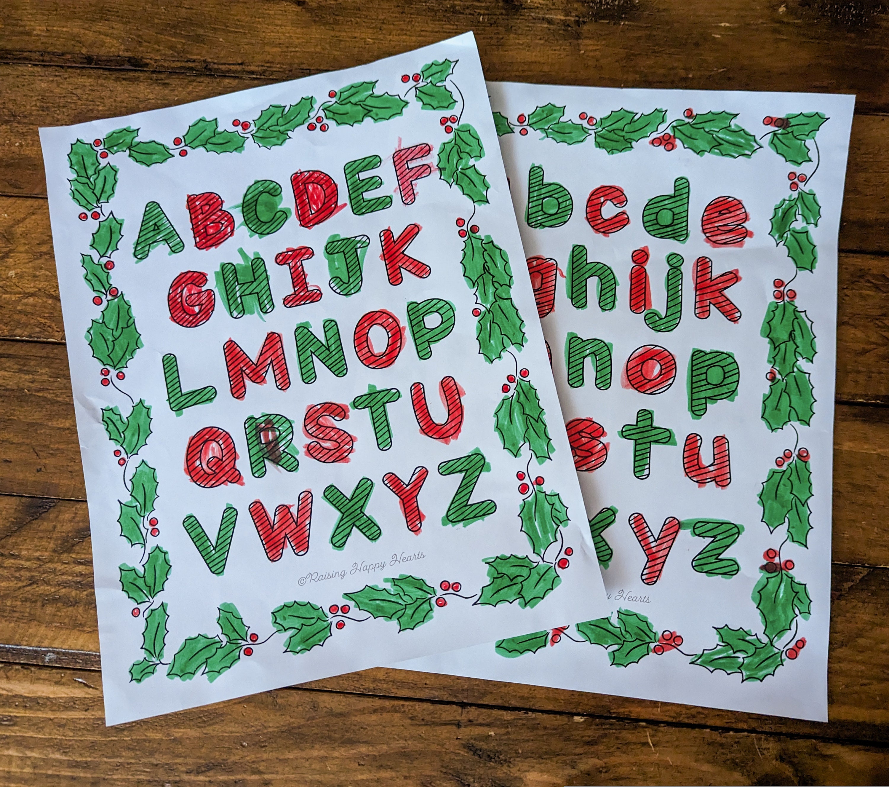Christmas Alphabet Colouring Pages Printout and Posters for Kids candy ...