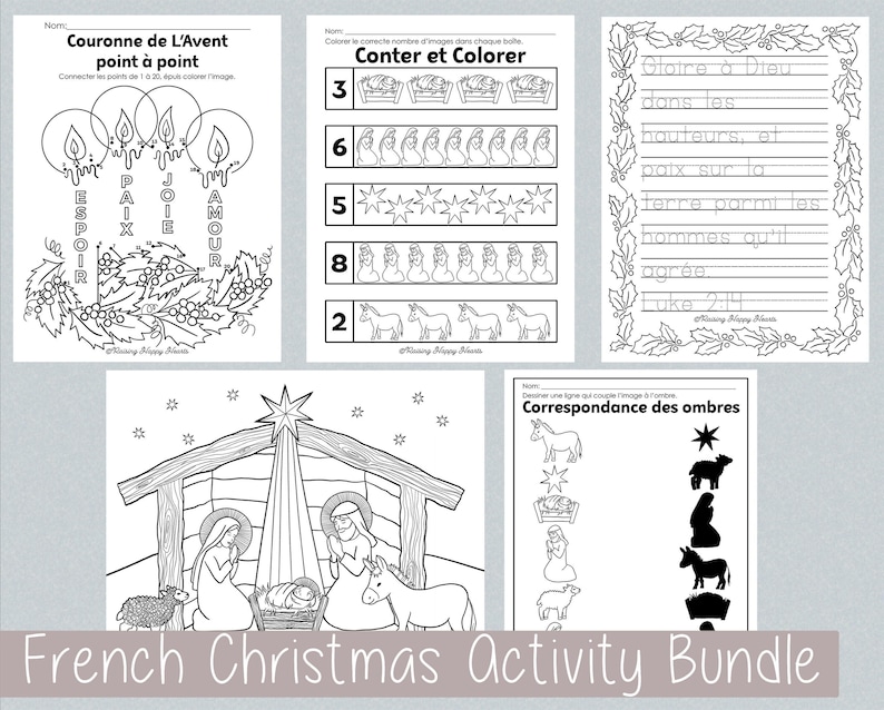 French Nativity Christmas Activity Bundle Instant Download︱advent for ...