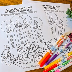 Advent Wreath Coloring Page: Catholic Christian Printable (instant ...