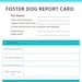 Foster Dog Report Card - Teal - Etsy