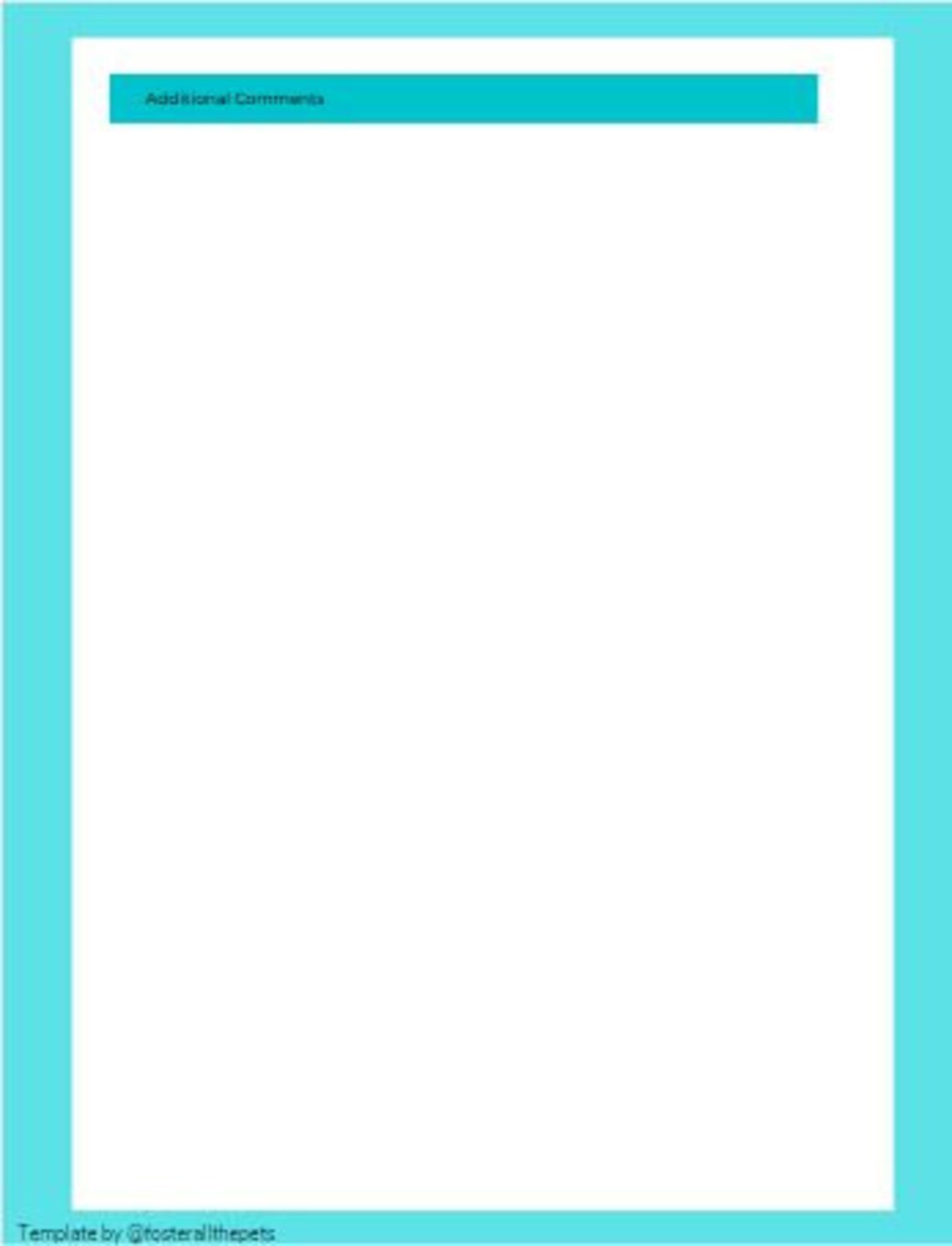 Foster Dog Report Card - Teal - Etsy
