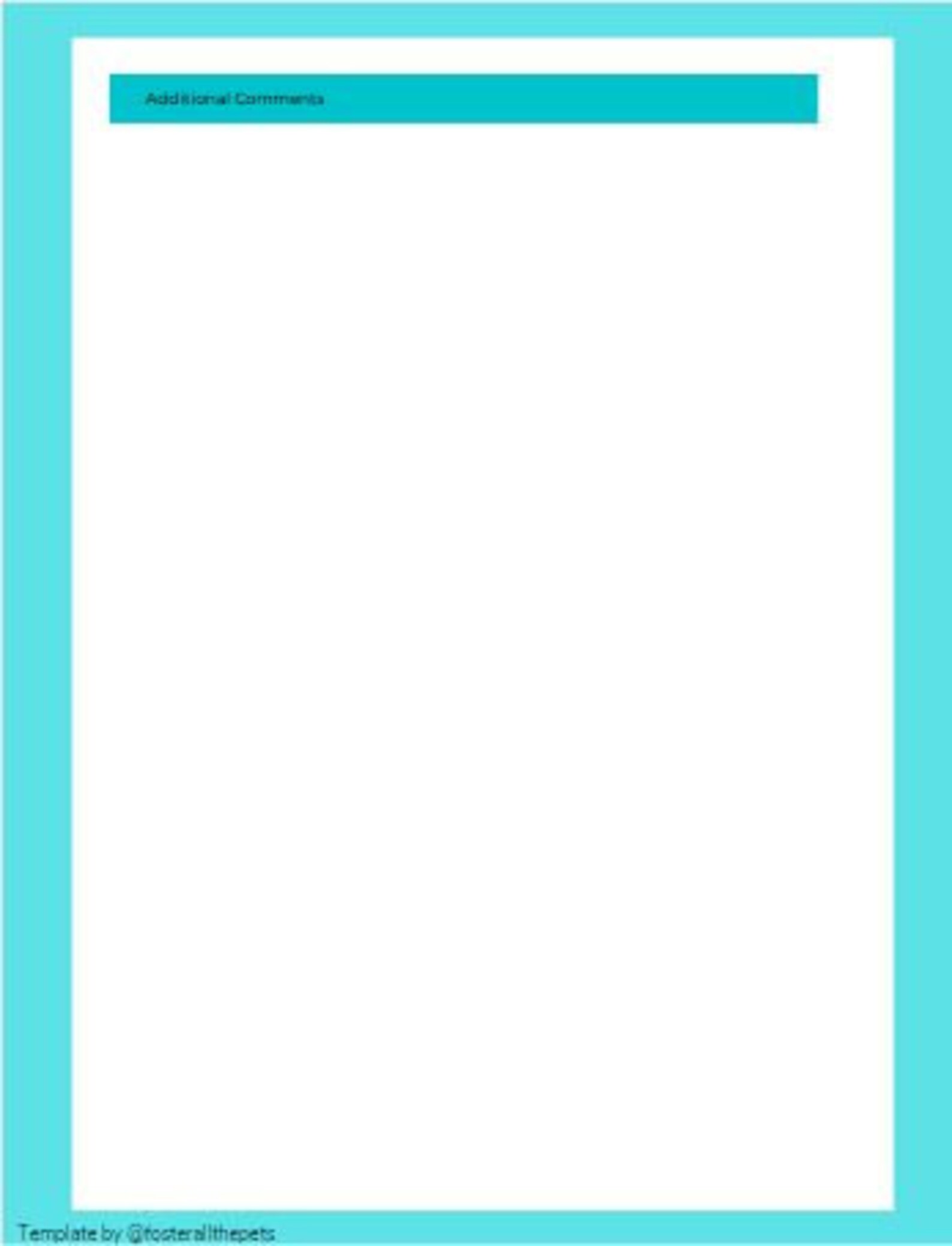 Foster Dog Report Card - Teal - Etsy