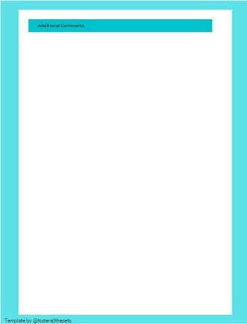 Foster Dog Report Card - Teal - Etsy